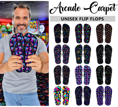 Arcade Carpet Unisex Flip Flops #1 Gamer Sandals Beach Vacation ...