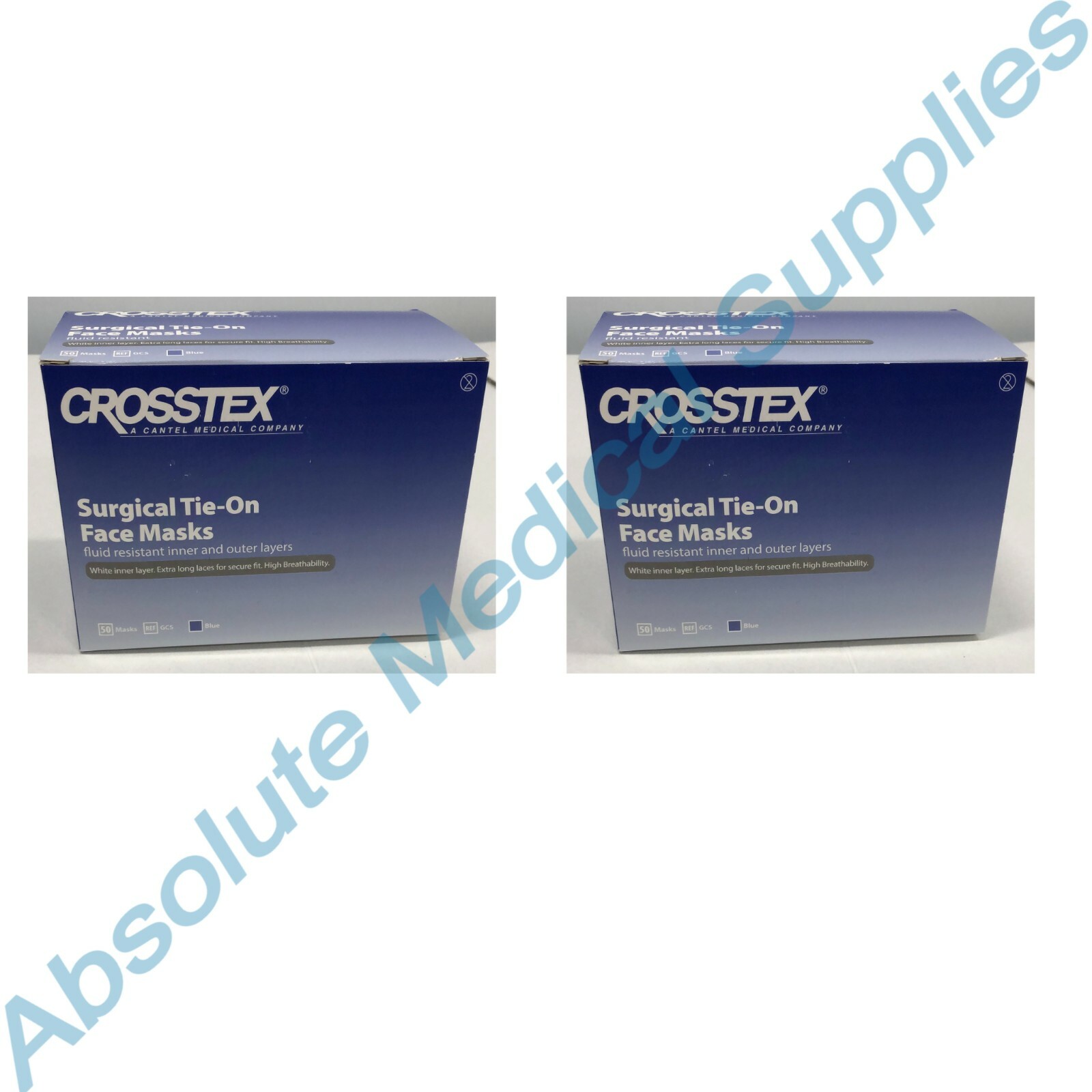 *100-Pack* Crosstex Surgical Tie-On Face Masks Fluid Resistant ASTM ...