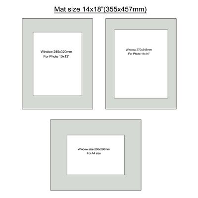 Mat size 14x18", Photo mat, Photo mount, window size A4, 10x13", 11x14 ...