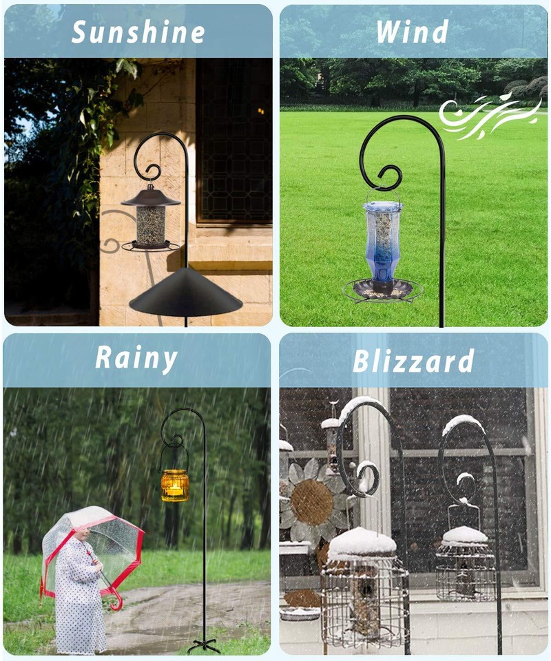 Outdoor Shepherd Hooks 76 inch Tall for Bird Feeder (2 Packs ...