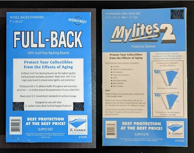 50 - E. Gerber Standard Comic Mylites 2 & 35 PT Full-Backs 725M2 700FB ...