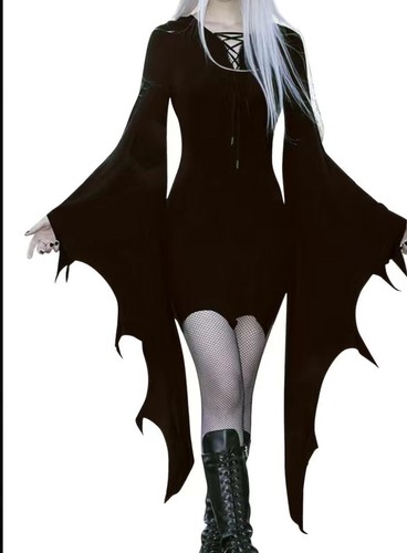 Goth Bat Flare Wing Dress | eBay