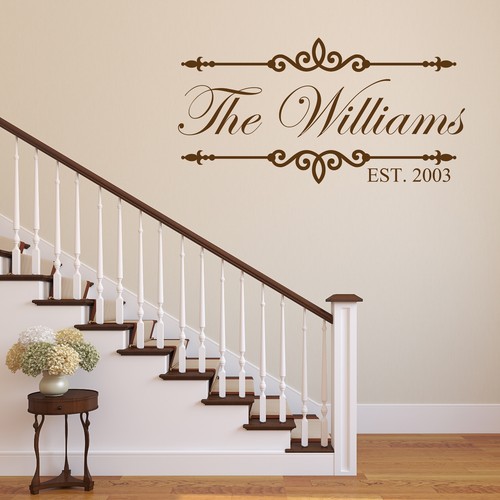 Personalized Family Name Wall Decal Est. Year Living Room Decor Wall ...