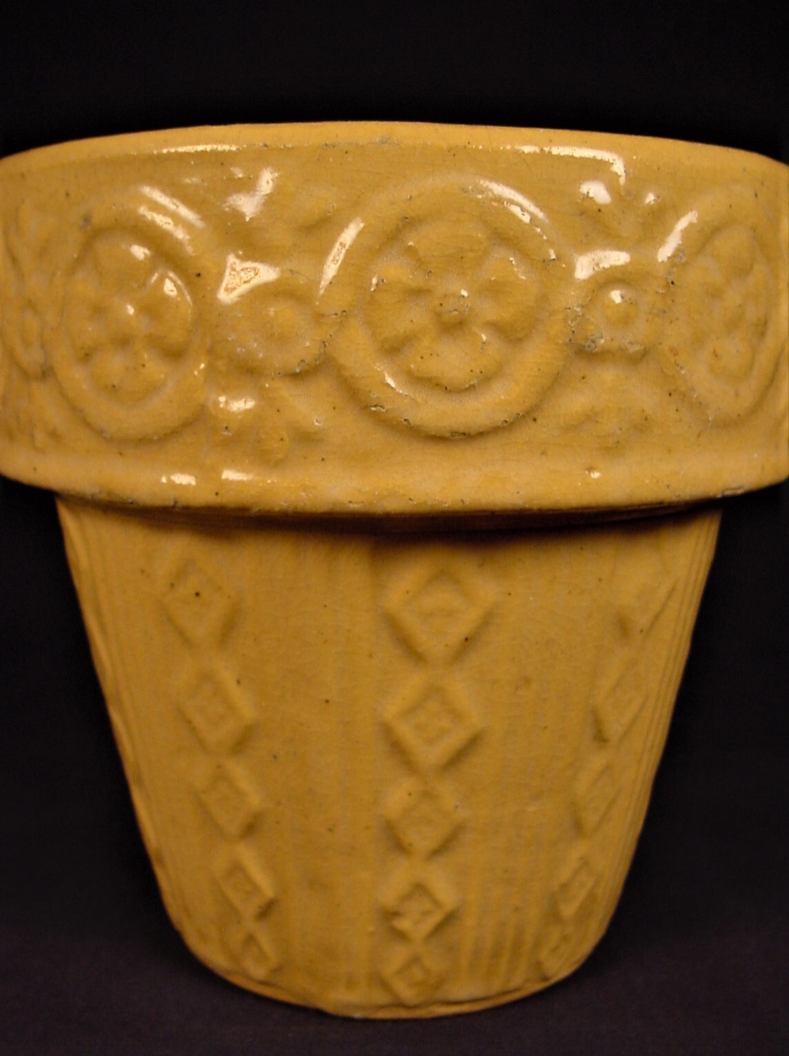 EARLY AMERICAN PRIMITIVE ANTIQUE FLOWER POT YELLOW WARE MINT | eBay