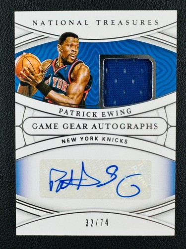 2021-22 Panini National Treasures Game Gear Partrick Ewing Jersey Auto ...