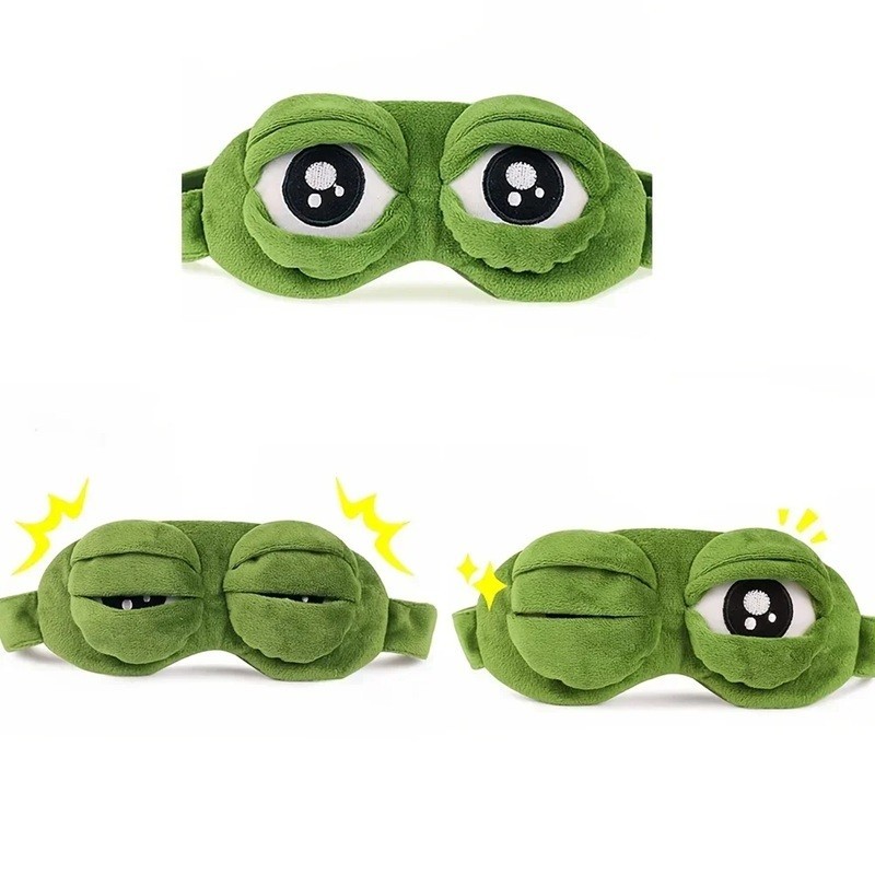 3D Frog Sleep Mask Plush Cartoon Eyeshade Soft Travel Blindfold for Men ...