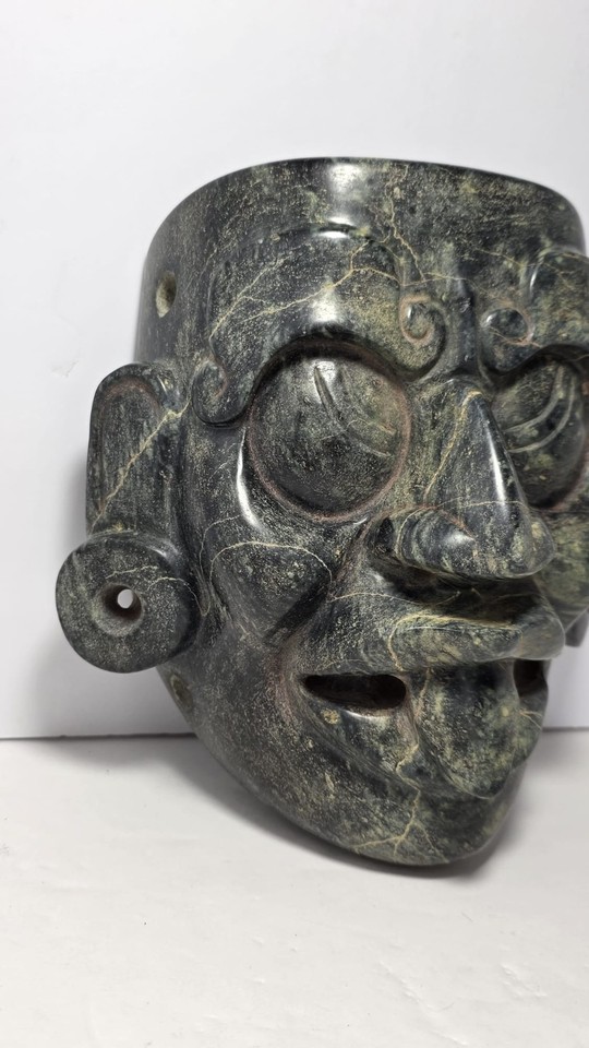 Pre-Columbian Serpentine Stone Mayan Chacc Funerary Mask 700 Ad 1200 AD ...
