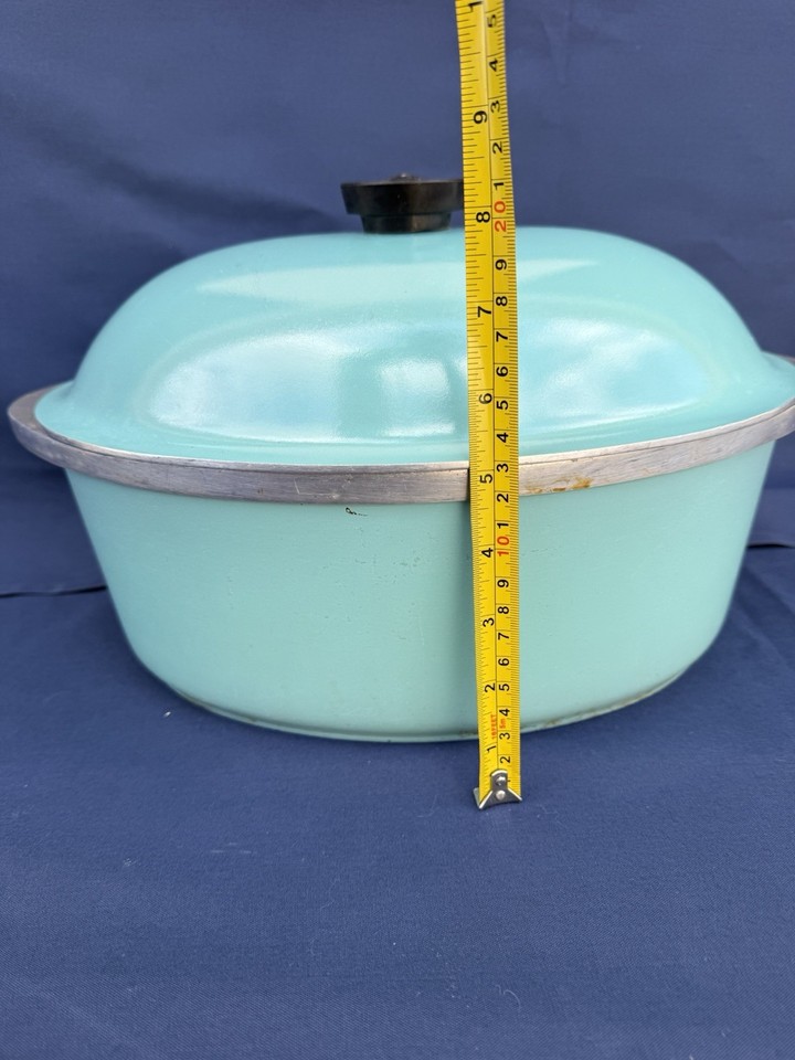CLUB Oval Roaster Blue Turquoise Aqua Teal Aluminum Dutch Oven Pot ...
