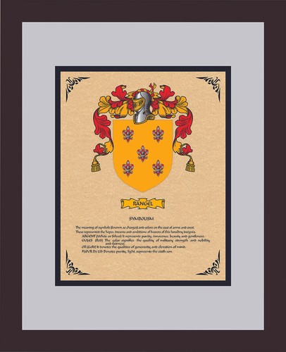 HERALDRY COAT OF ARMS ~ RANGEL FAMILY CREST ~ FRAMED | eBay