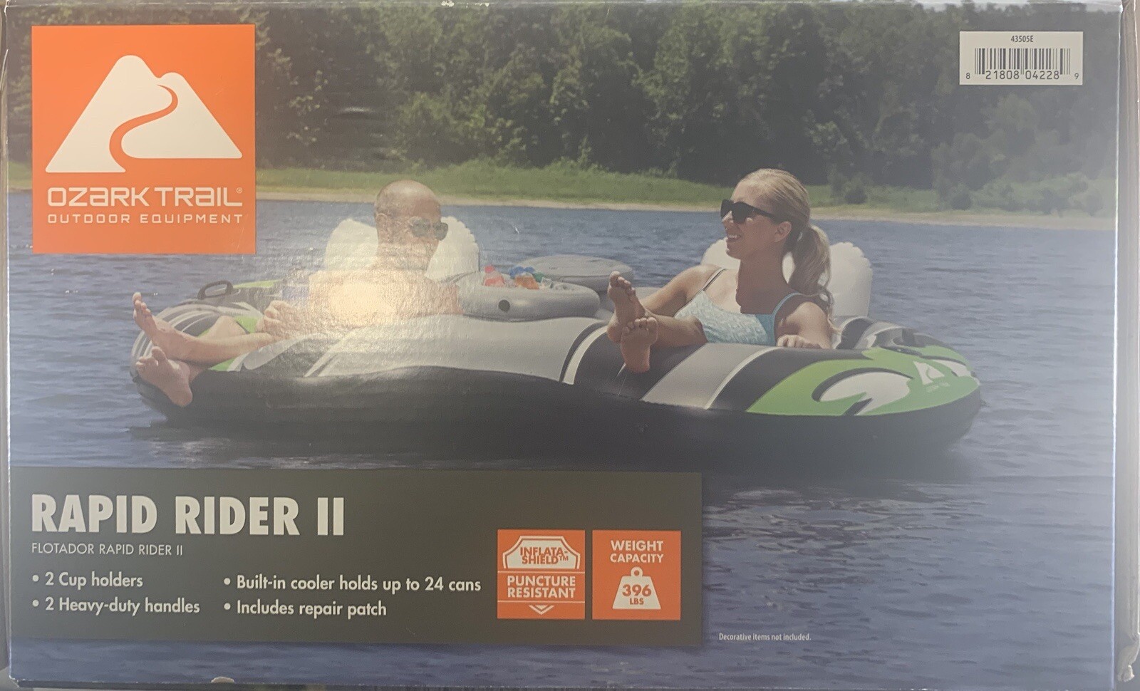 Ozark Trail Rapid Rider 2 Inflatable Tube 2 Person 24 Drink Cooler ...
