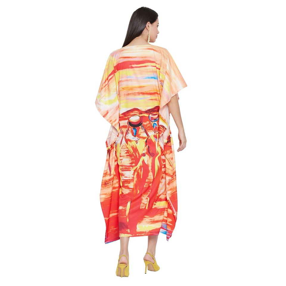 Women Boho Kaftan Kimono Maxi Dress Beach Holiday Plus Size Loose Long ...