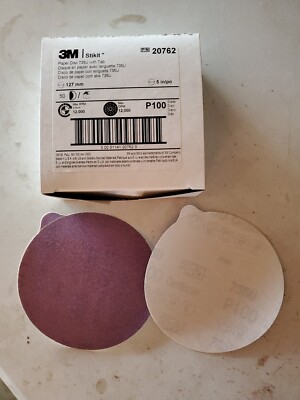 3M Stikit Paper Disc 735U W/ Tab, P100 Grade, 5 Inch Disc, 50 Discs ...