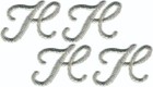 Silver Script Letter H Patch Embroidered Cut out Iron on (1 1/8") Lot ...