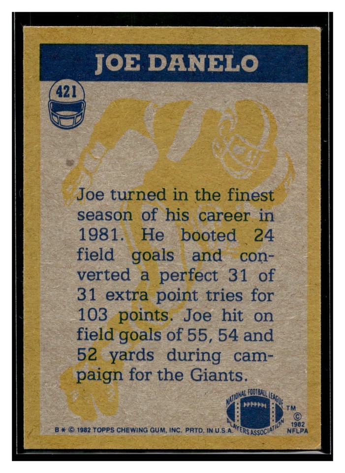 1982 Topps #421 Joe Danelo | eBay