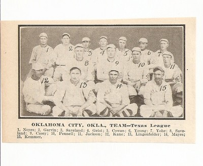 Oklahoma City Indians 1911 Team Picture Bill Jackson Bill Yohe Baseball ...