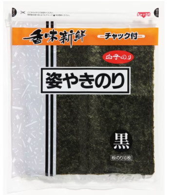 Shirako nori Toasted seaweed laver 10 sheets 225mm x 265mm from Japan ...
