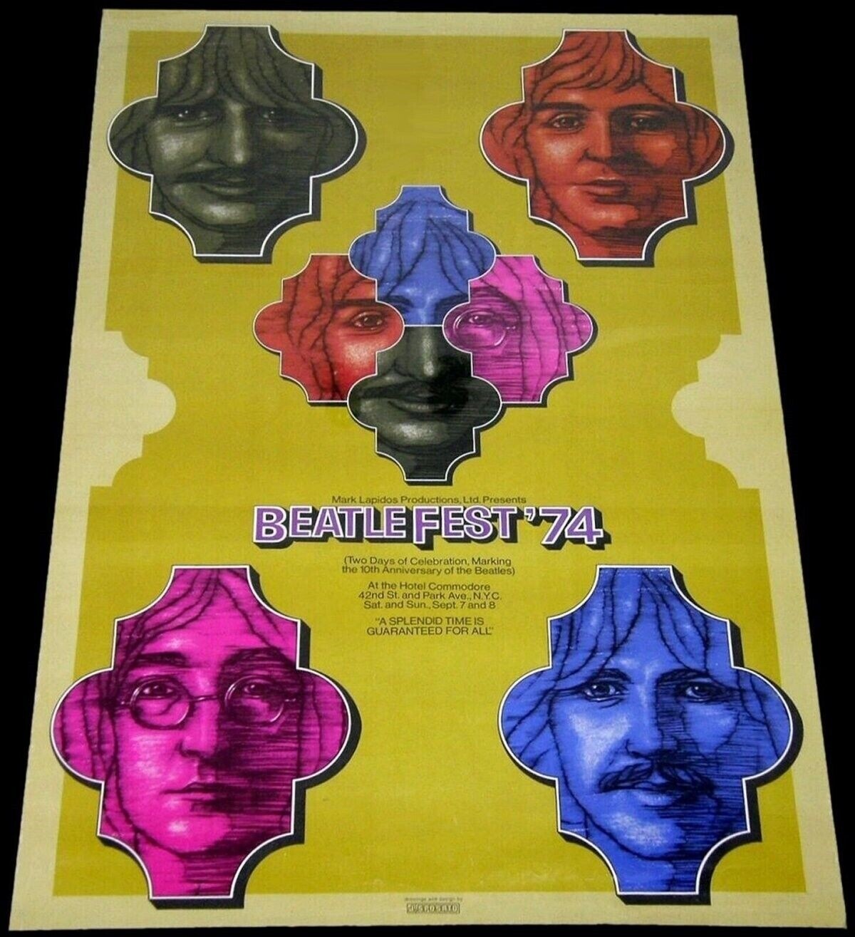 BEATLEFEST '74 NYC ~ ORIGINAL 1974 FIRST CONVENTION POSTER ~ 37X24 ...