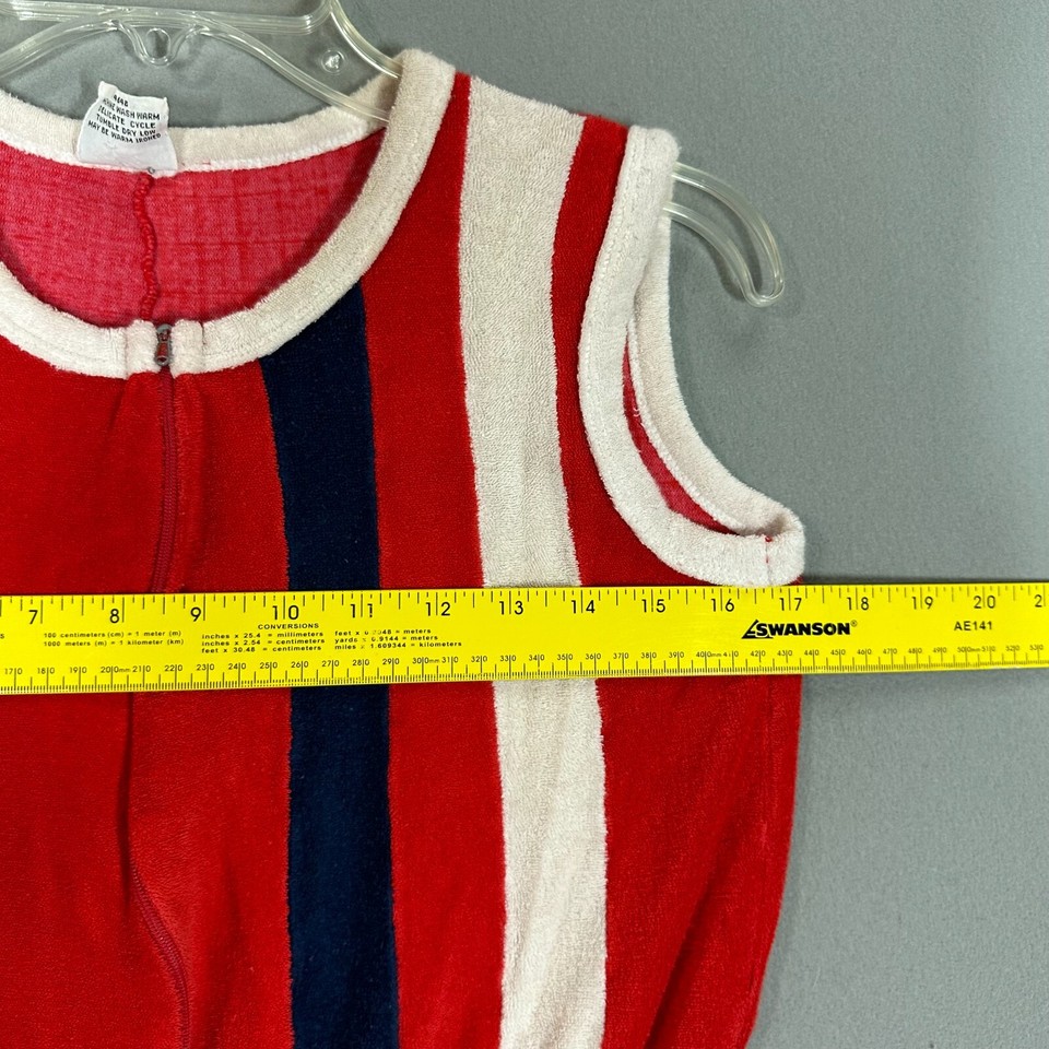 Vintage 70s Terrycloth Romper One Piece Jumper Kmart Terry Size L Red ...