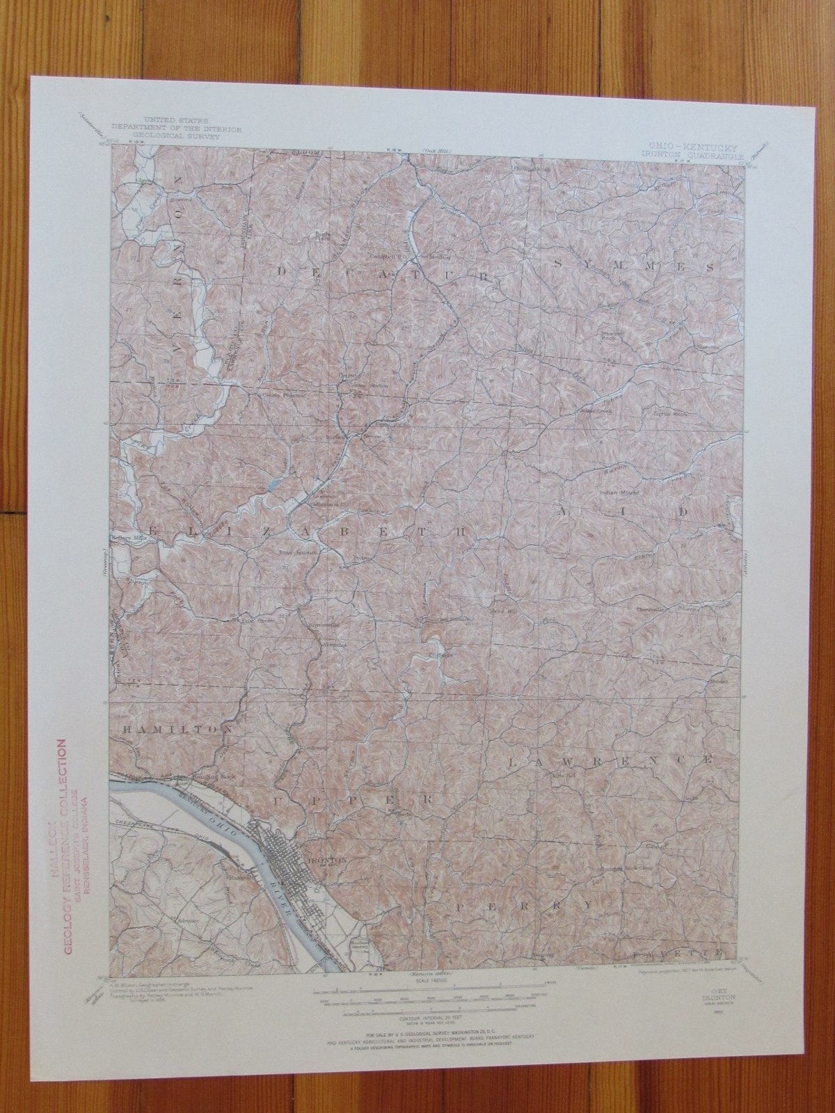 Ironton Ohio 1955 Original Vintage USGS Topo Map | eBay