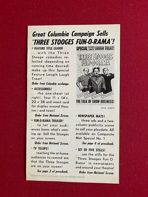 1959, Three Stooges, "FUN-O-RAMA" Campaign Order Form (Scarce / Vintage ...