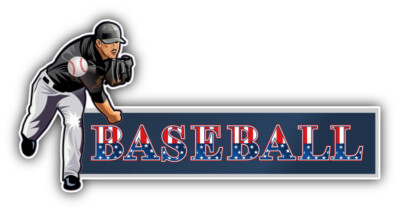 Baseball Pitcher USA Flag Car Bumper Sticker Decal | eBay