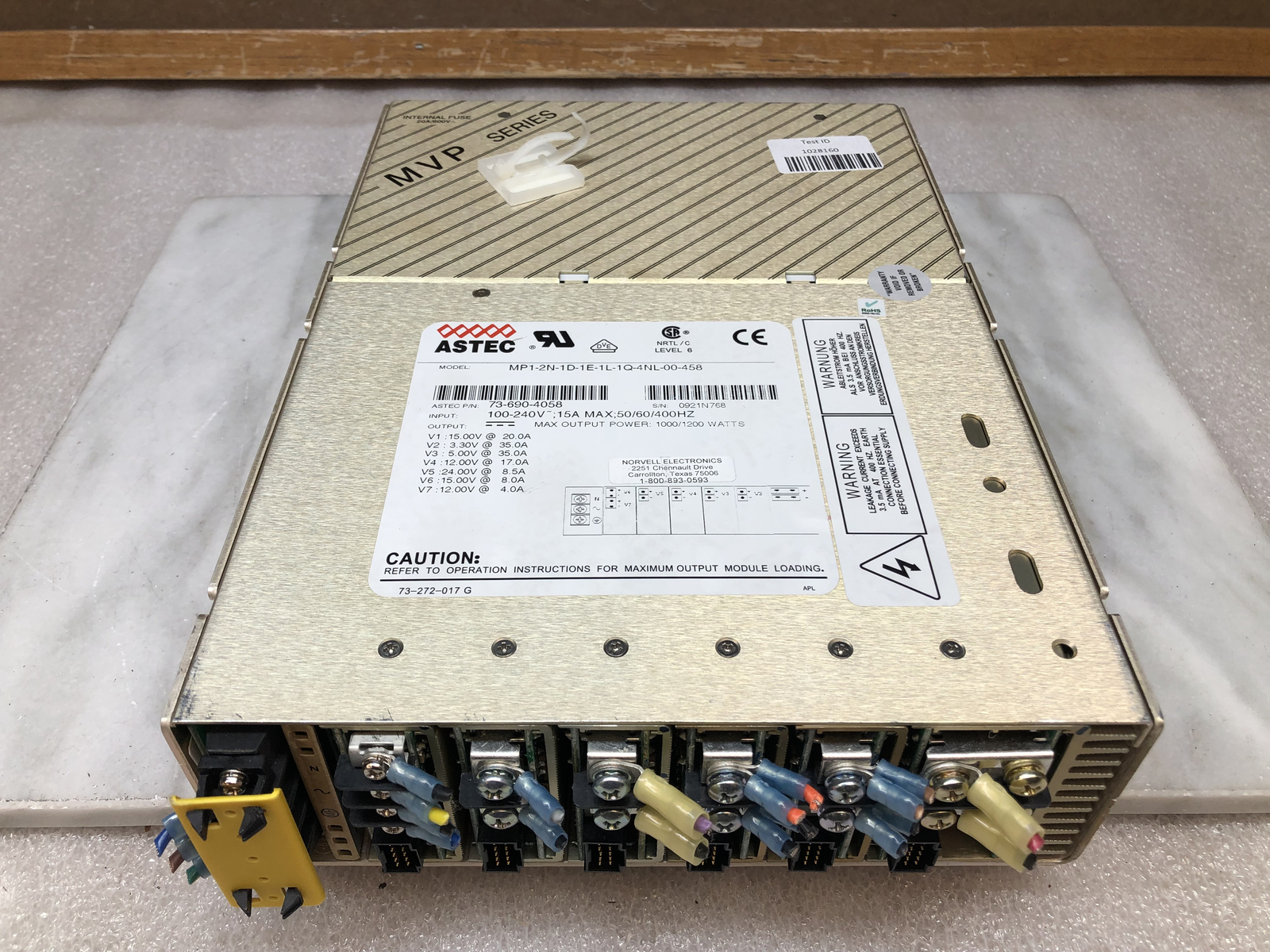 ASTEC MVP Series MP1-2N-1D-1E-1L-1Q-4NL-00-458 Variable Power Supply ...