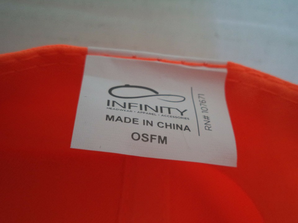 Fluorescent Orange Infinity Hats. OSFM ( One Size ). Adjustable. RN ...