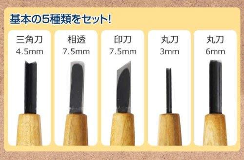 Mikisyo Power Grip Gouge Chisel Wood Carving Tool Kit 5pcs Set w/Case ...