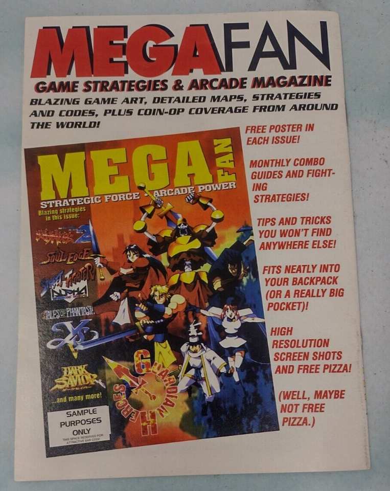 Megafan Game Strategies & Arcade Magazine Special Sample Issue - RARE ...