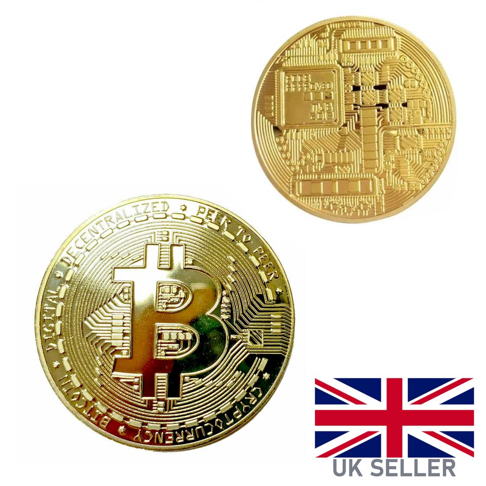Bitcoin Physical Collectible Coin (BTC) Gold Plated - UK STOCK- FAST ...