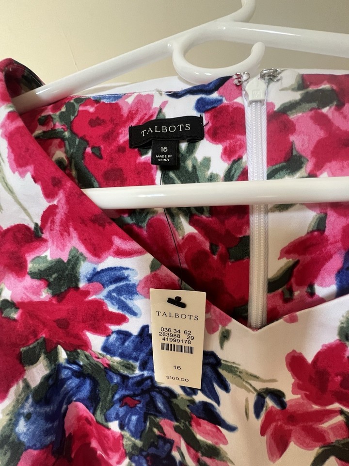 Talbots Women's Sleeveless Floral Print Dress Size 16 BRAND NEW WITH ...