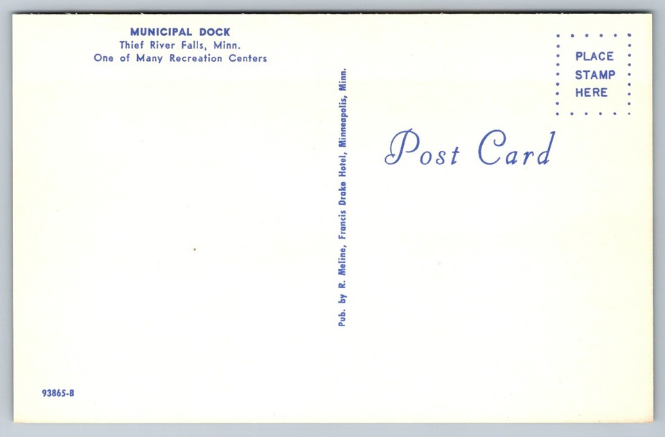 Thief River Falls Minn Municipal Boat Dock Recreation Center 1964 ...