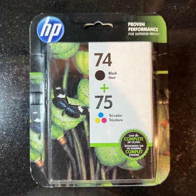 GENUINE NEW HP 74/75 (CB335WN/CB337WN) Ink Cartridge Retail Box exp ...