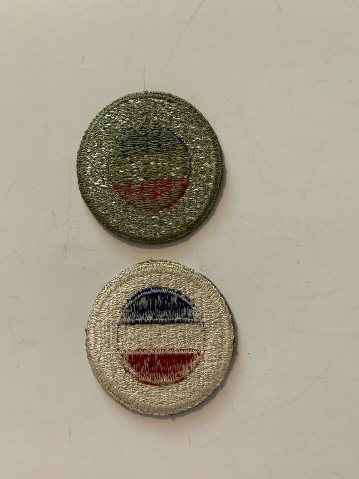 U. S ARMY GENERAL HEADQUARTERS COLORED PATCHES (ONE GREEN BACK WITH OD ...