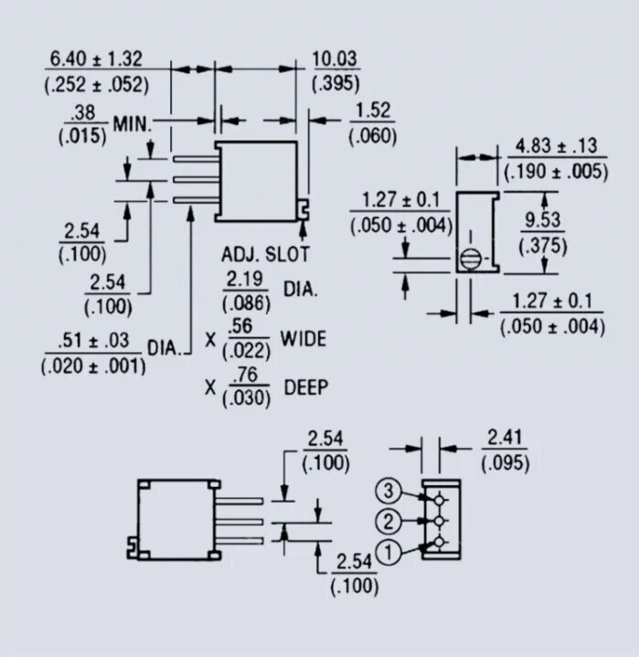 3296W Multi-Turn Variable Resistor Trimmer Potentiometer 2K 5K 10K 200K ...
