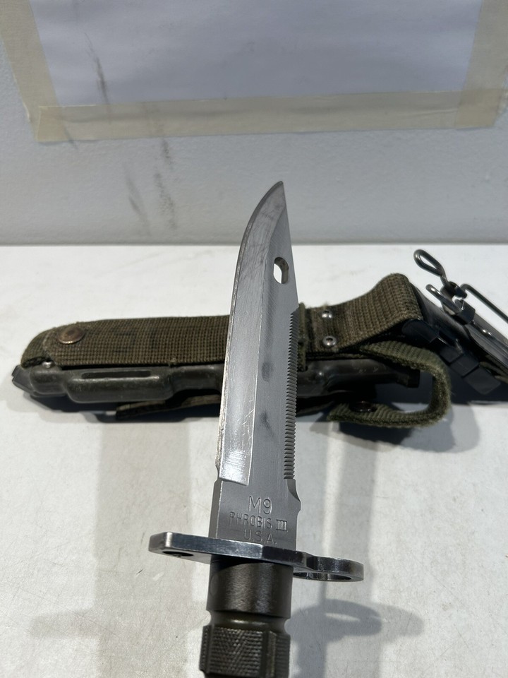 PHROBIS III US M9 Military Fixed Blade with Scabbard Case Sheath #40 | eBay