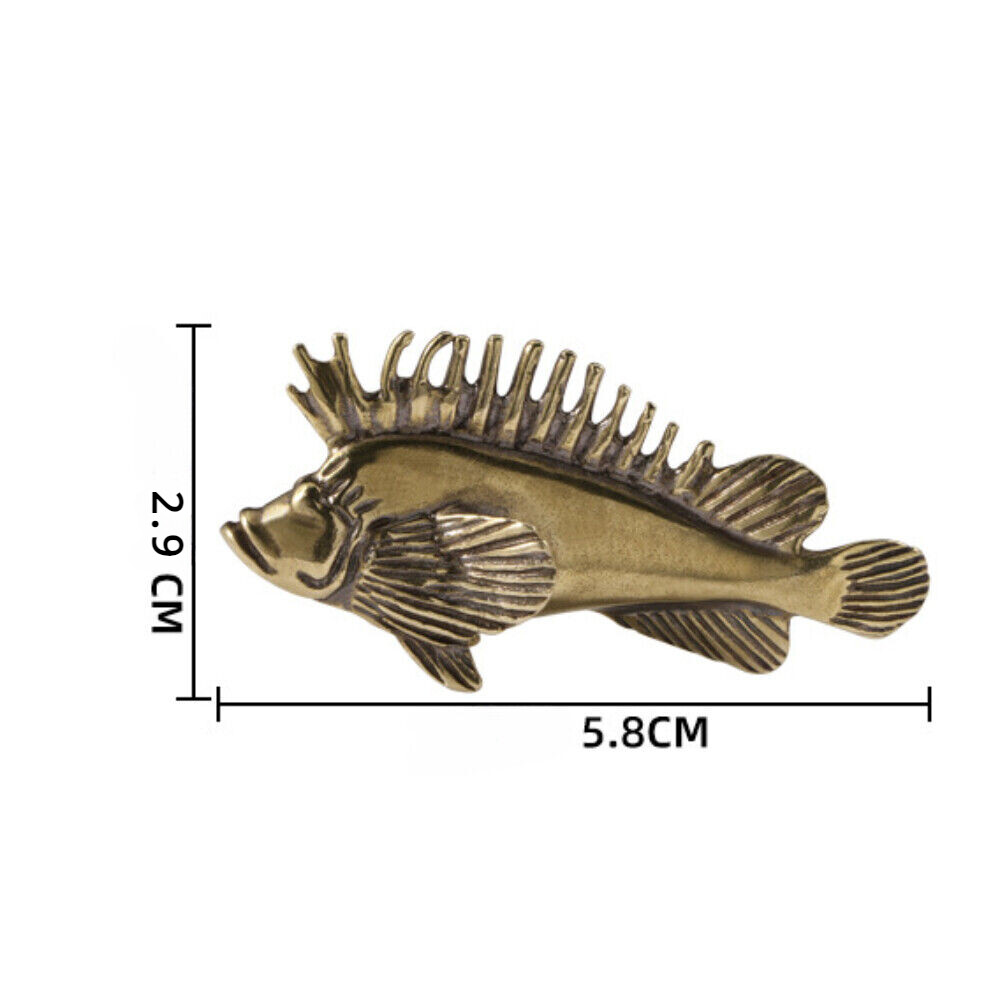 Brass Fish Statue Gold Dragon Fish Figurine Home Table Decoration ...