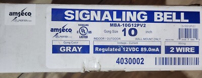Amseco Signaling Bell MBA-10G12PV2 Gray New Old Stock | eBay