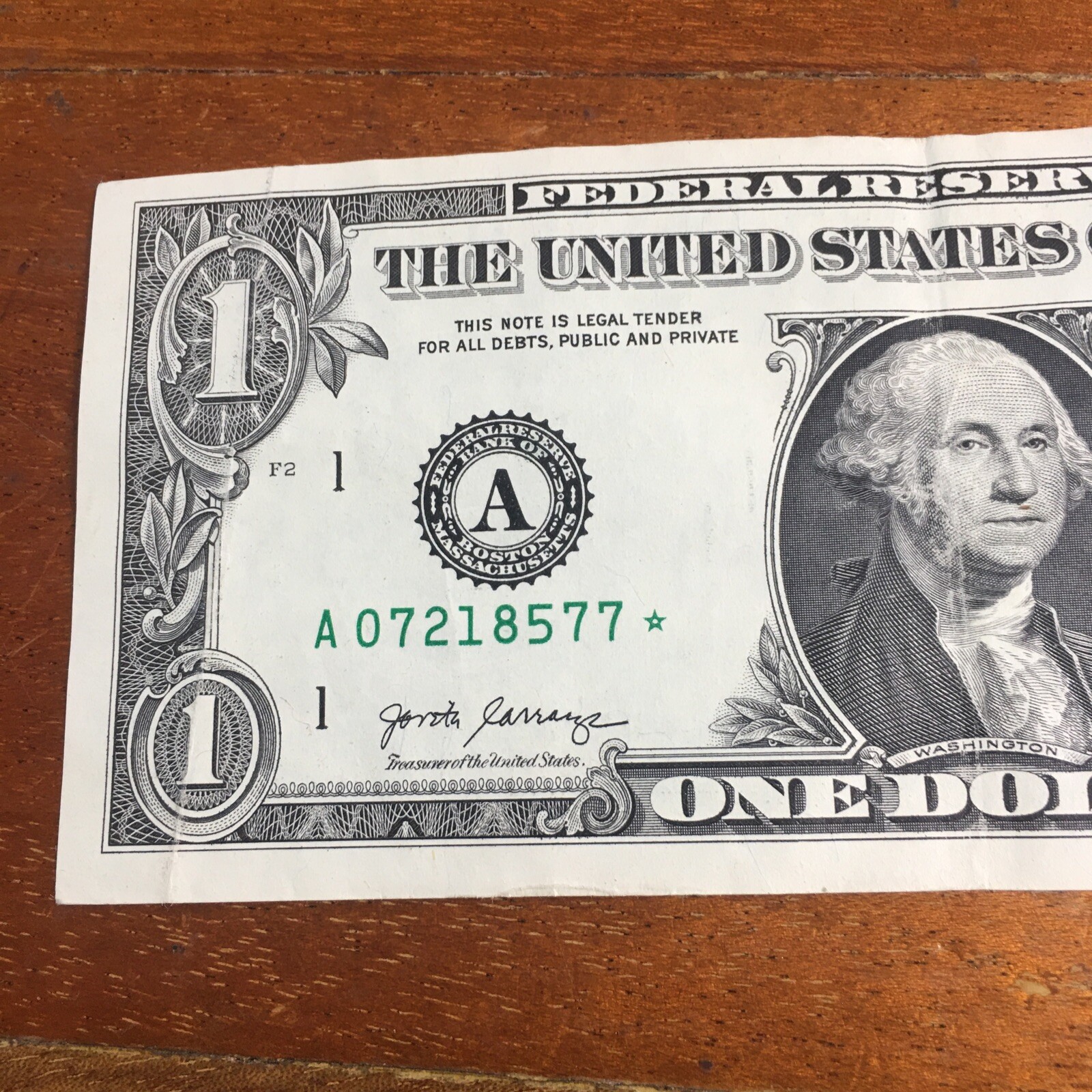 2017 SERIES A STAR NOTE $1 DOLLAR SERIAL # A07218577 * (BOSTON A) | eBay