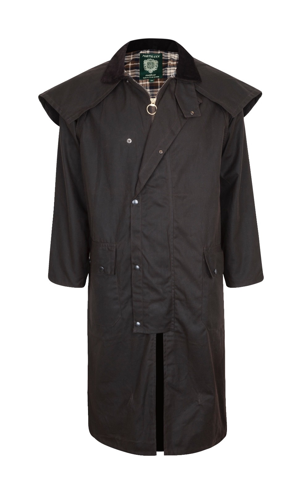 Portmann Mens & Ladies Stockman Long Cape Full Length Wax Jacket Coat ...