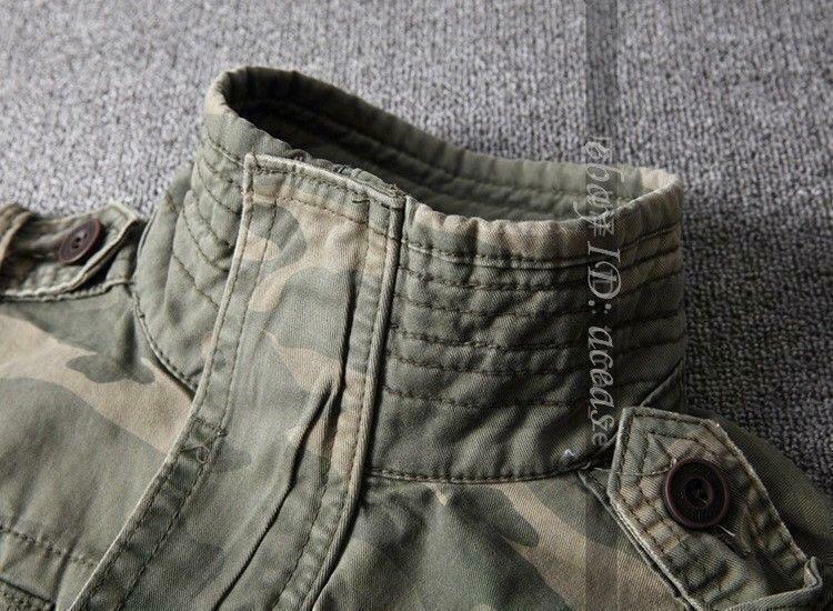 Mens Camouflage Combat Field Jackets Vintage Military Pockets Army ...