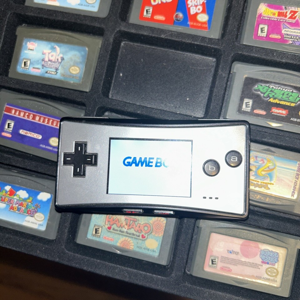 Nintendo Game Boy Micro Console - Black (OXYSFBB) With Games No Charger ...