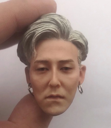 1/6 White Hair G-DRAGON BIGBANG Rapper Head Sculpt PVC Carved Model DIY ...