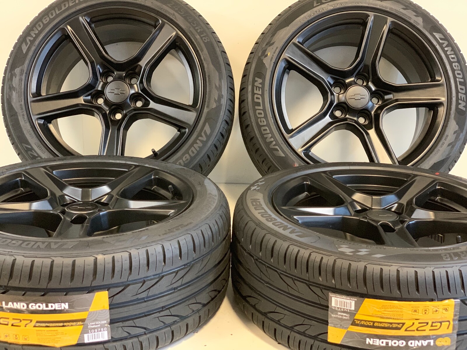 4 18" INCH CHEVY CAMARO RIMS TIRES 2454518 OEM ORIGINAL WHEELS 5758 ...