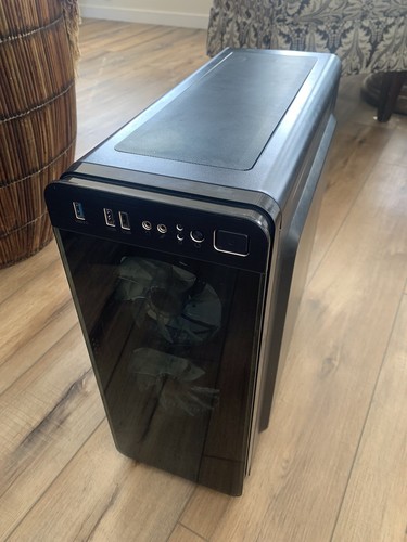 Black Two Fan Computer Case Tower Glass Plastic See Through Sleek ...