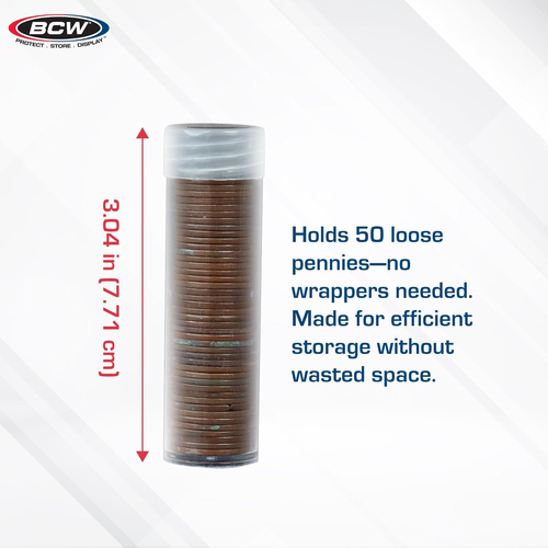 Coin Tubes for US Pennies - 100ct | Holds "Lincoln" Penny | Durable ...