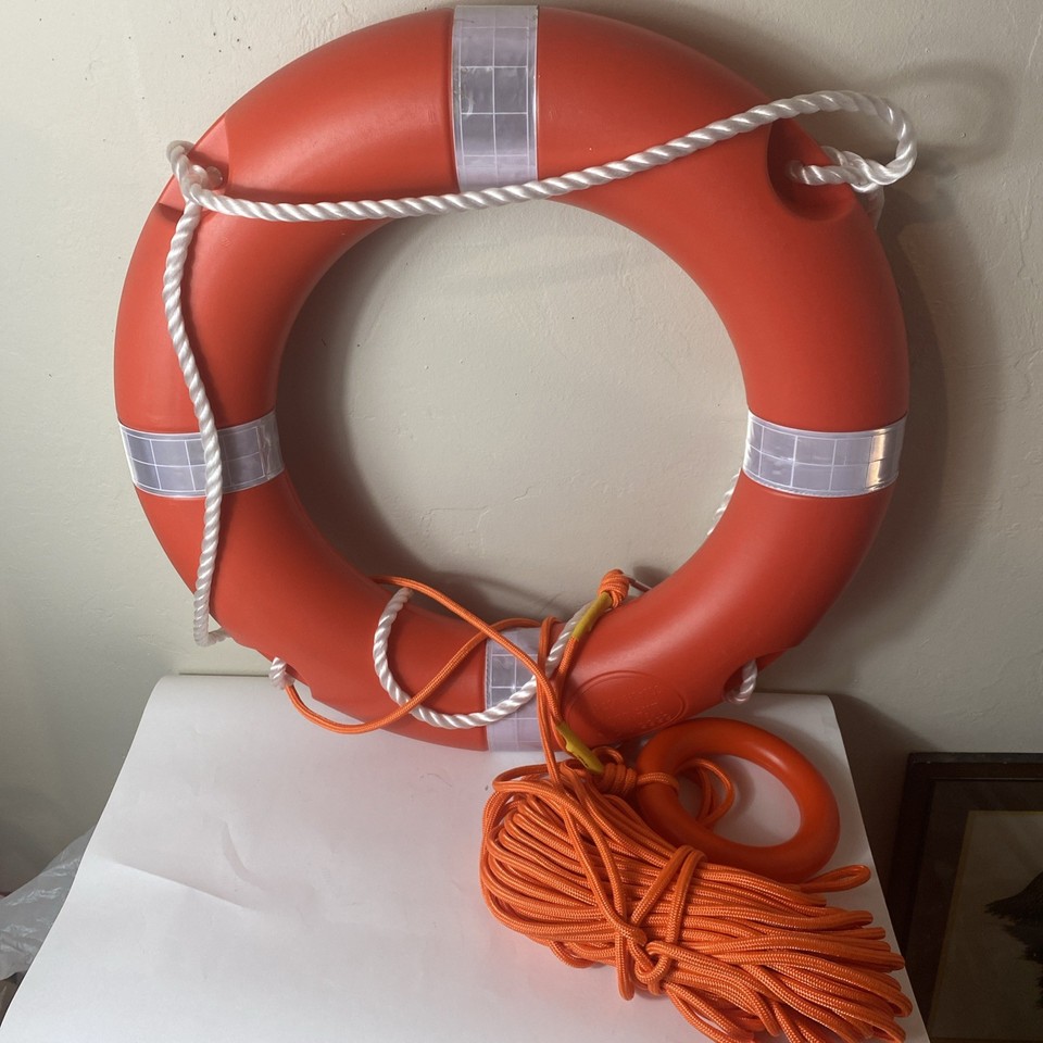 23 Inch Boat Safety Throw Ring with Water Floating Lifesaving Rope | eBay