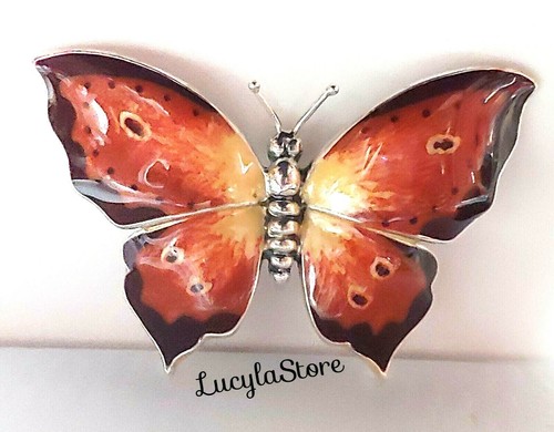 Saturno Animal Italy Sterling Silver 925 Brooch Pin large Butterfly ...