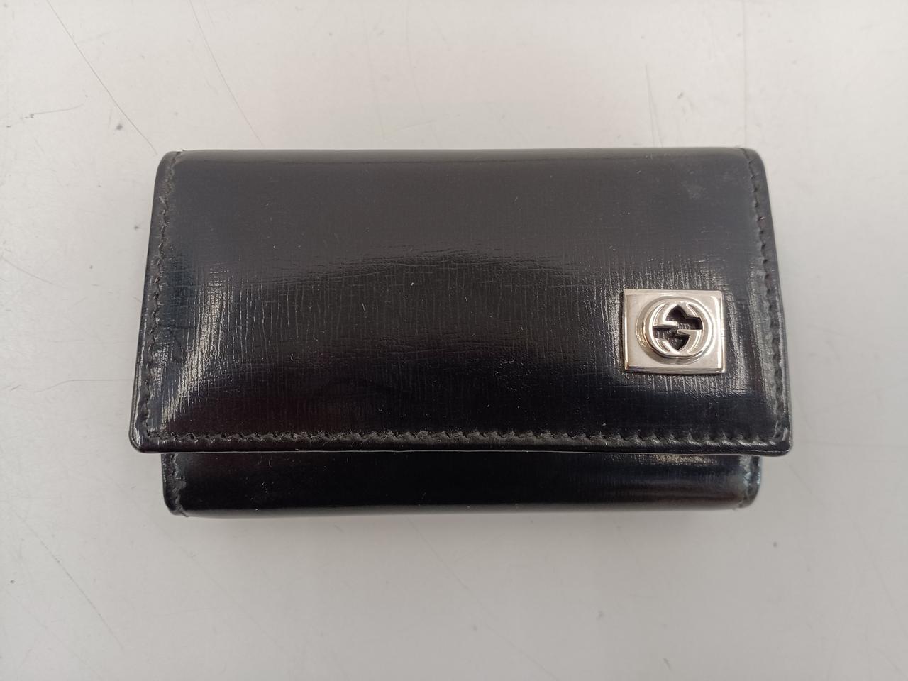 Gucci Key case Black Color Leather Solid Pattern 6 in… - Gem