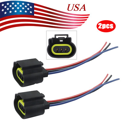 H13 9008 Female Socket Headlight Socket LED Plug Wire Harness Adapter ...